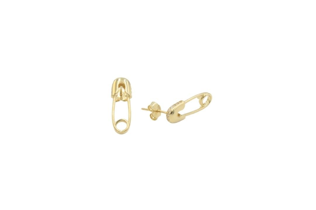 🟣 Arete de Oro 14k con Forma de Broche - Joyería Orovel's – Joyería ...